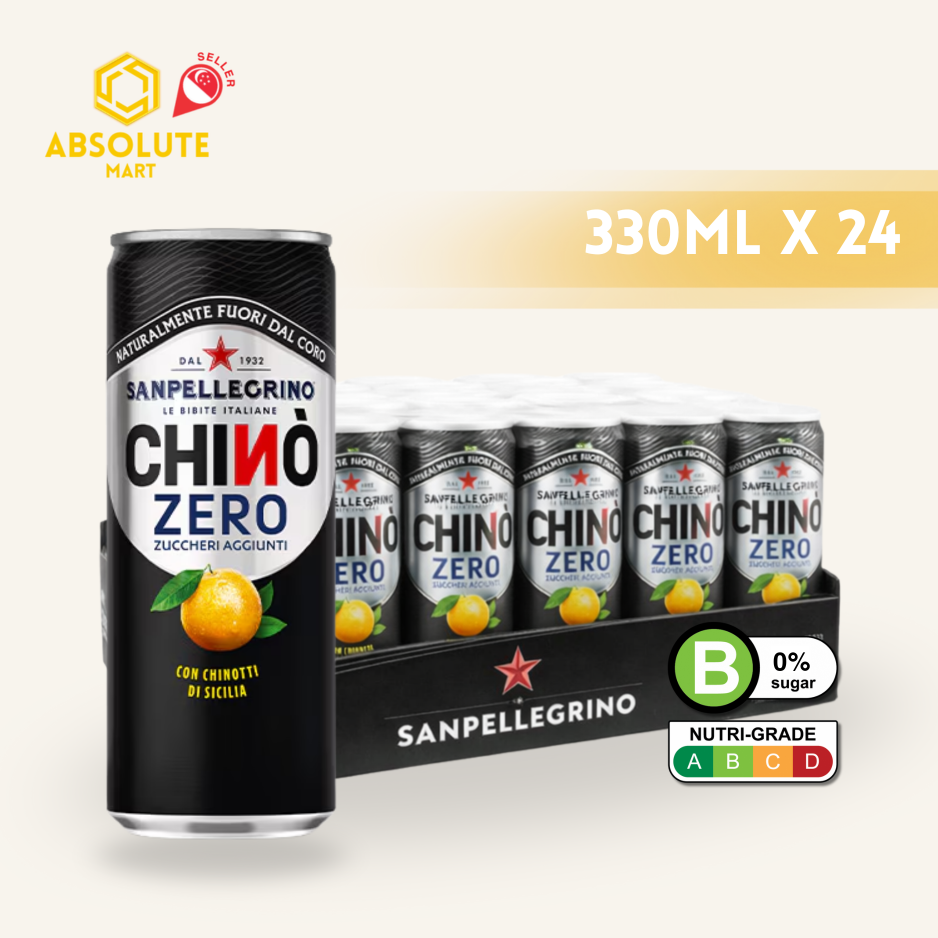 [CARTON] SAN PELLEGRINO Chinotto Zero Sparkling Beverage 330ML X 24 (C ...