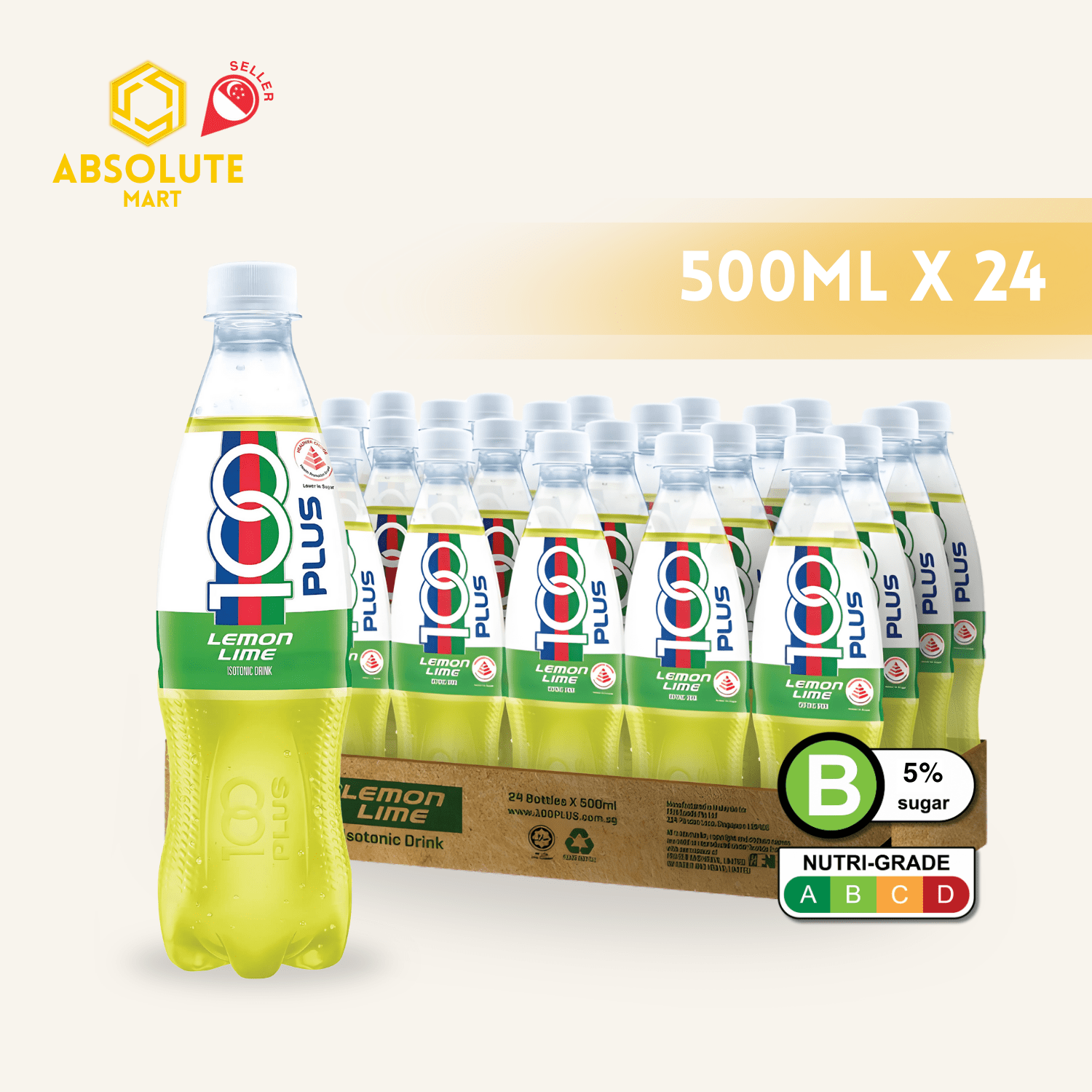 F&N 100 PLUS Lemon Lime 500ML X 24 (BOTTLE) – ABSOLUTE MART