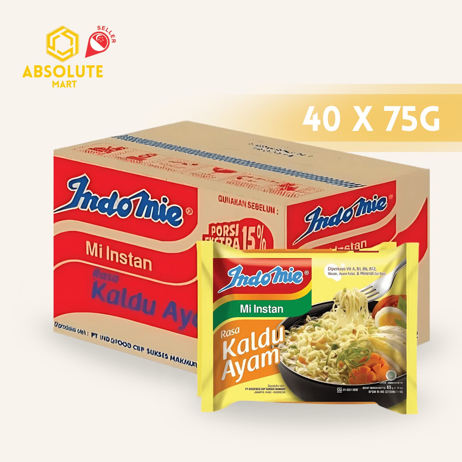 INDOMIE Ayam Kaldu 40 Pack X 75G (PACKETS) – ABSOLUTE MART