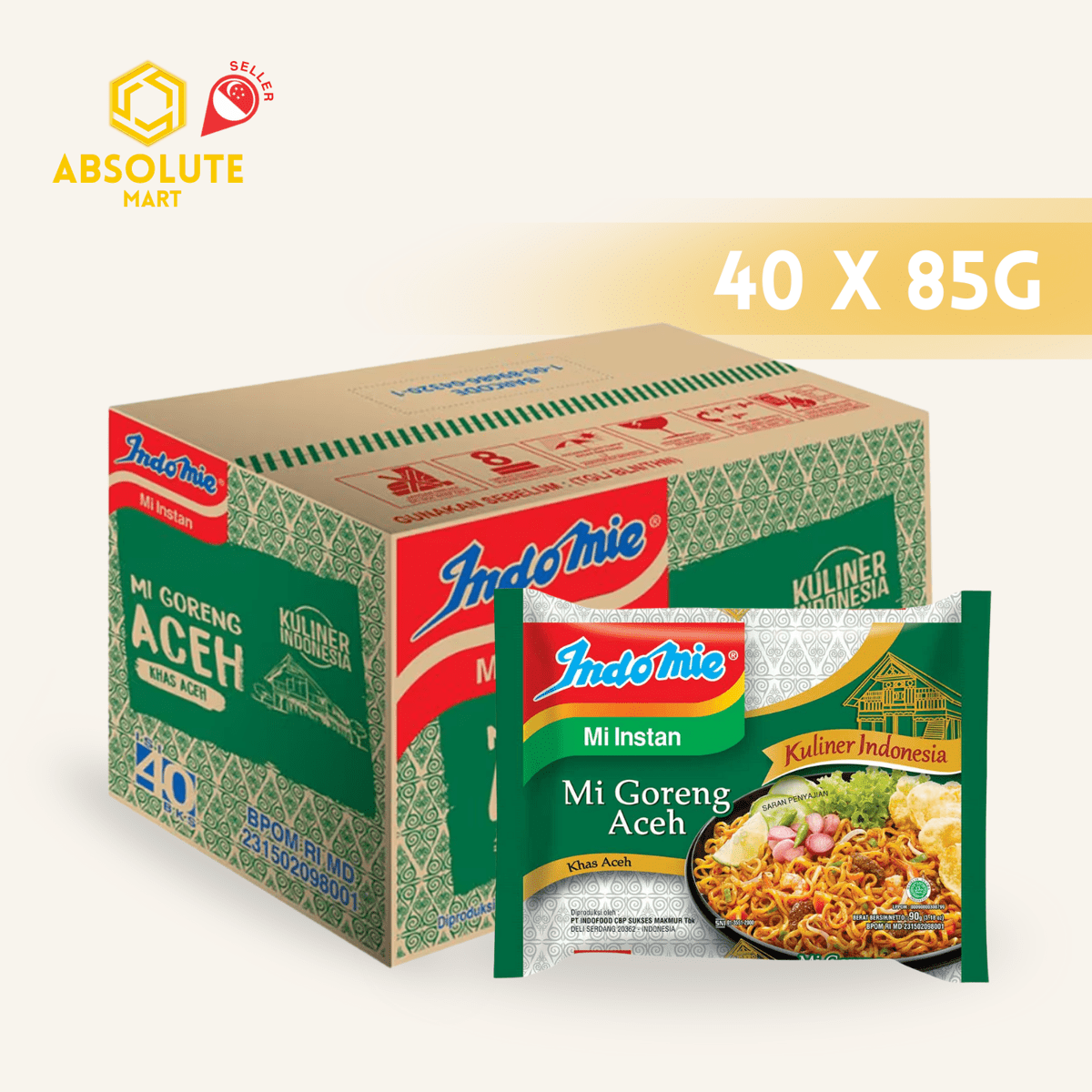 INDOMIE Mee Goreng Aceh 40 PACK X 90G (PACKETS) – ABSOLUTE MART