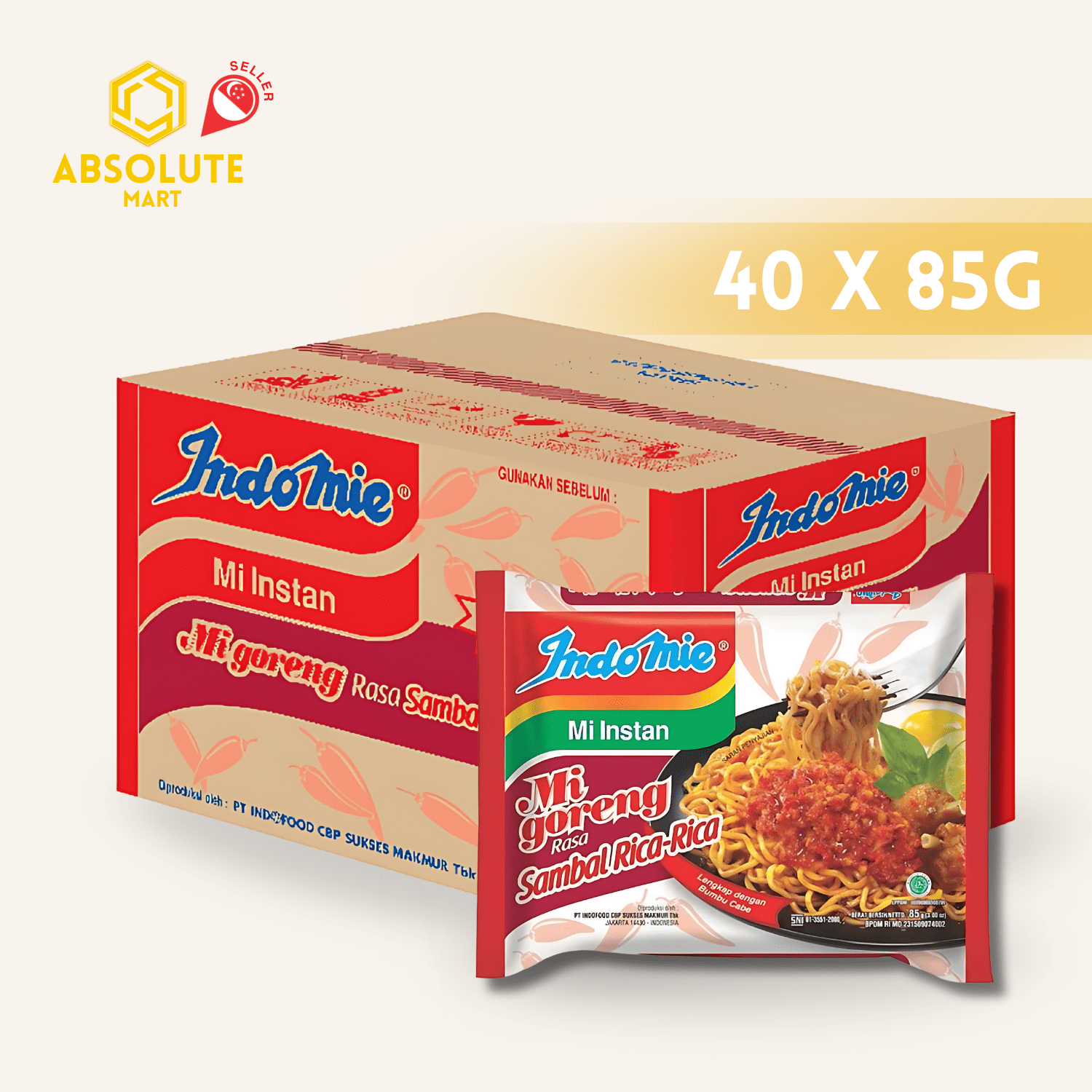 INDOMIE Sambal Rica Rica 85G X 40 (PACKETS) – ABSOLUTE MART