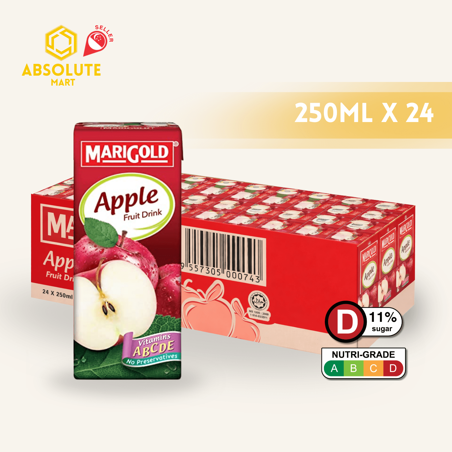 MARIGOLD Fruit Drink Apple 250ML X 24 (TETRA) – ABSOLUTE MART