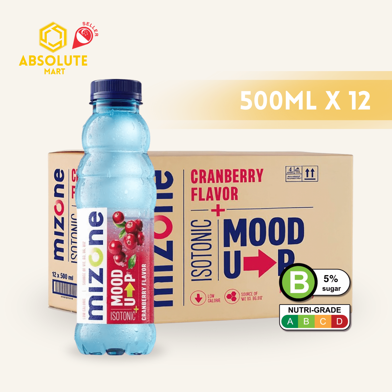 MIZONE Isotonic Cranberry 500ML X 12 (BOTTLE) – ABSOLUTE MART