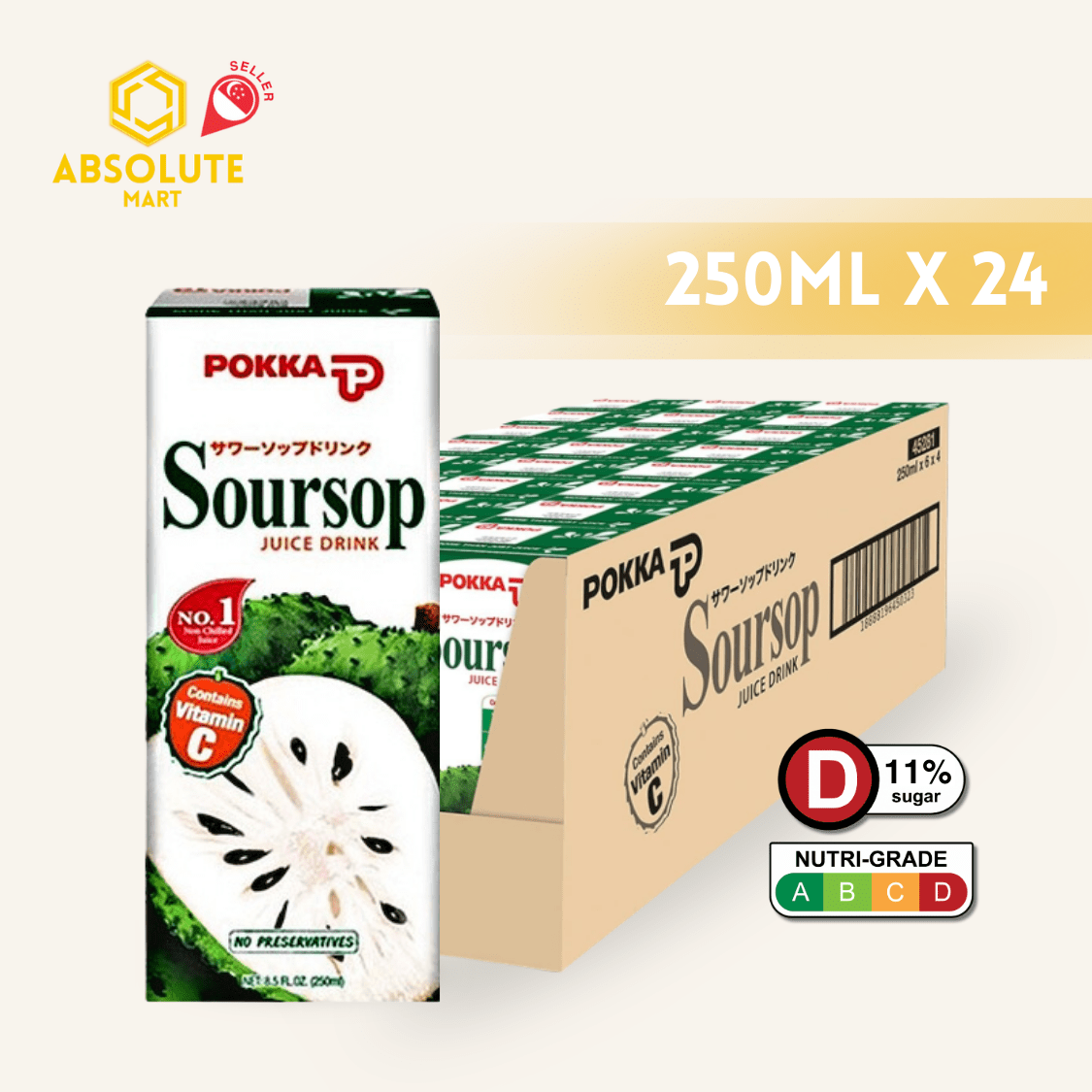 POKKA Soursop Juice 250ML X 24 (TETRA) – ABSOLUTE MART