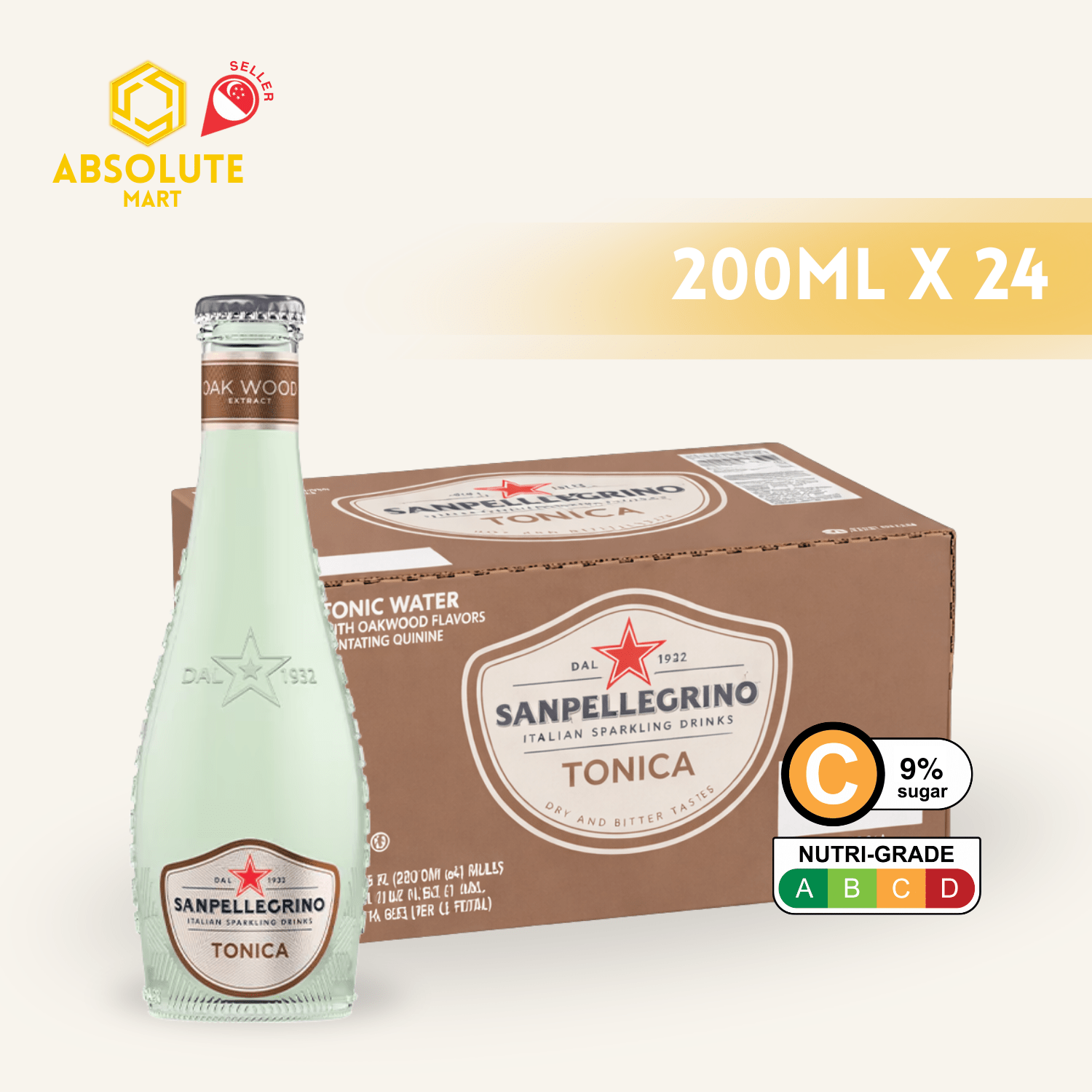 SAN PELLEGRINO Oakwood Tonic Water 200ML X 24 (GLASS) – ABSOLUTE MART