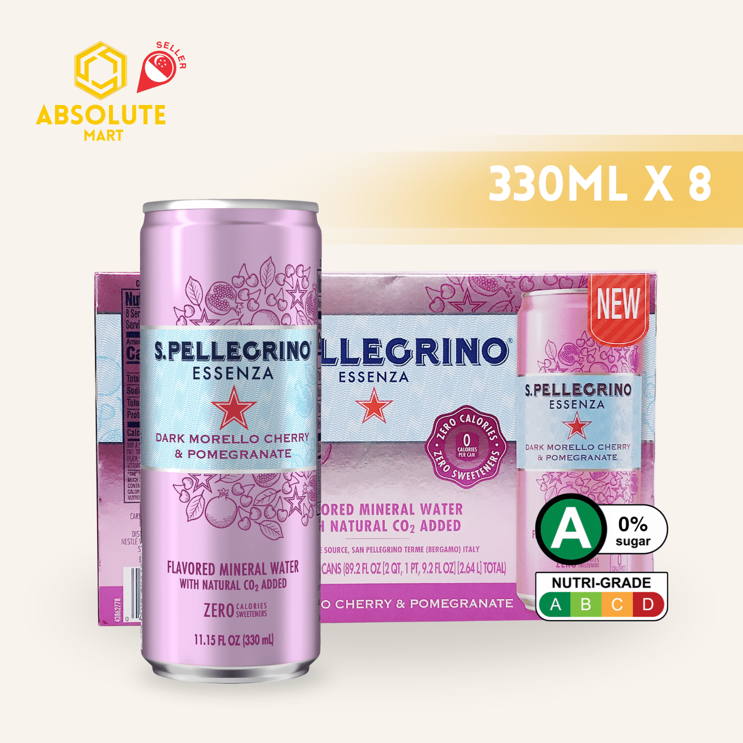 [SINGLE PACK] SAN PELLEGRINO Essenza Dark Morello Cherry & Pomegranate ...
