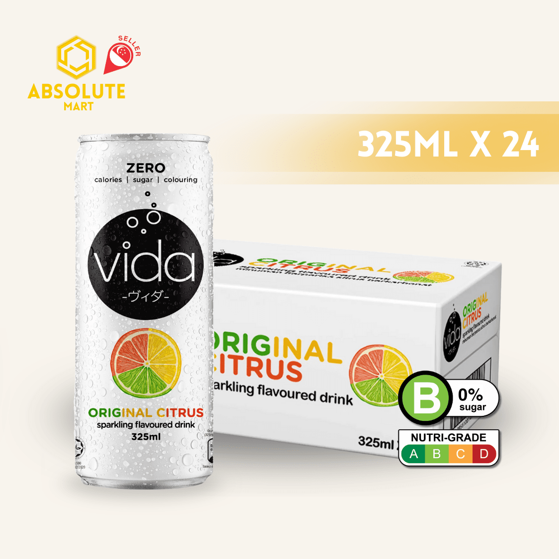 VIDA Zero Sparkling Original Citrus 325ML X 24 (CAN) – ABSOLUTE MART